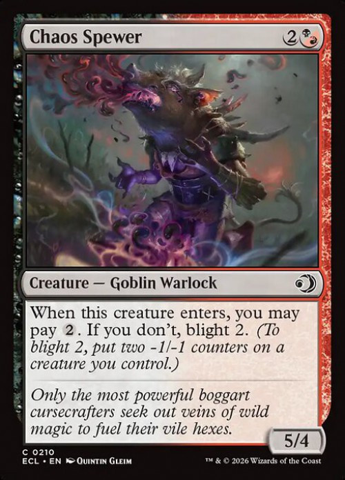 Magic The Gathering Lorwyn Eclipsed Single Card Common Chaos Spewer 210 ...