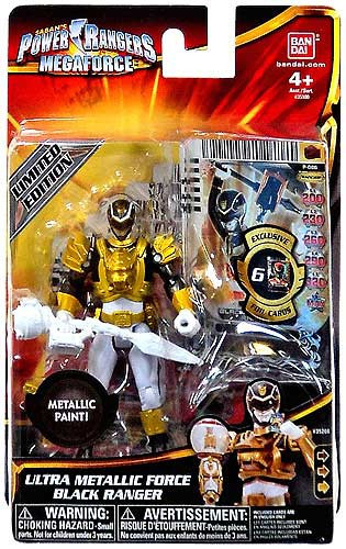 Power Rangers Megaforce Ultra Metallic Force Black Ranger Action Figure ...