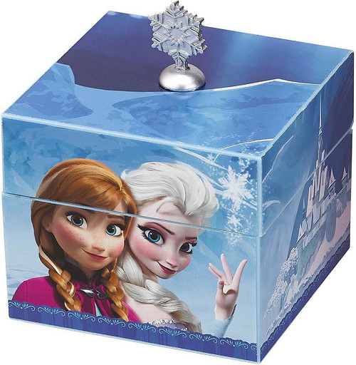 Disney Frozen Anna Elsa Musical Keepsake Box Blue Mr. Christmas - ToyWiz