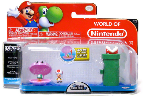 World of Nintendo New Super Mario Bros. U Micro Land Playset Red Toad ...