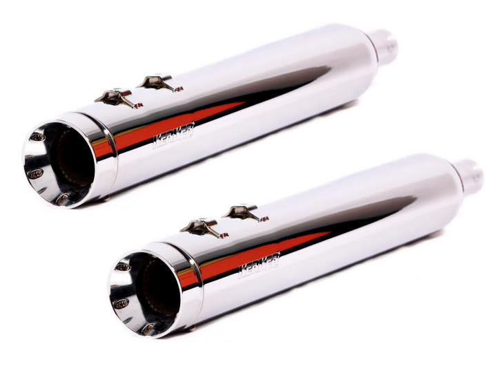 Kerker Stout 4" Slip-On Chrome Exhaust HD FLH / FLT 95-09 - Speed Addicts
