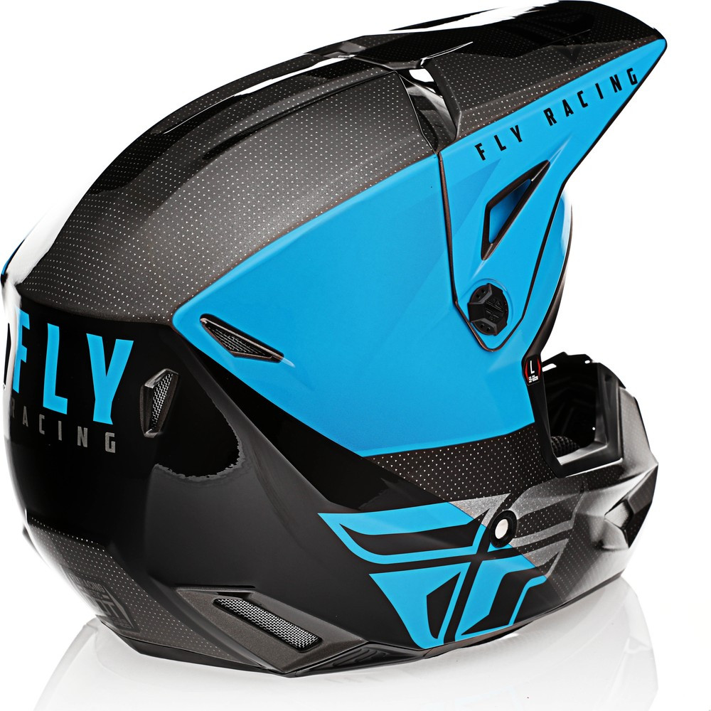 Fly Racing Kinetic Straight Edge Helmet Blue Grey Black - Speed Addicts