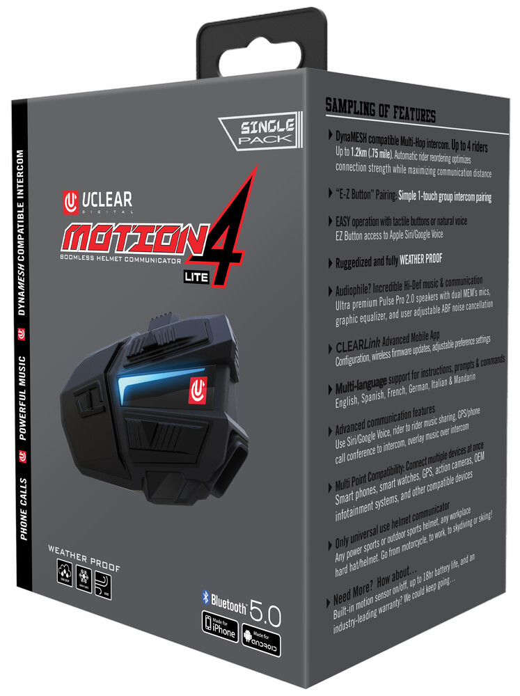 UCLEAR Motion 4 Lite Bluetooth Communicator - Speed Addicts