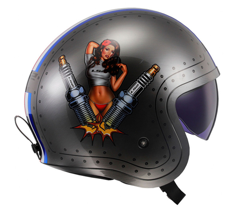 LS2 Spitfire Spark Brushed Alloy Helmet - Speed Addicts