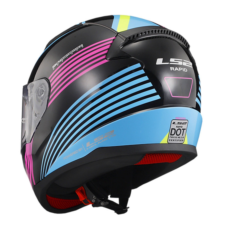 LS2 Rapid Rad Black Light Blue Pink Helmet - Speed Addicts