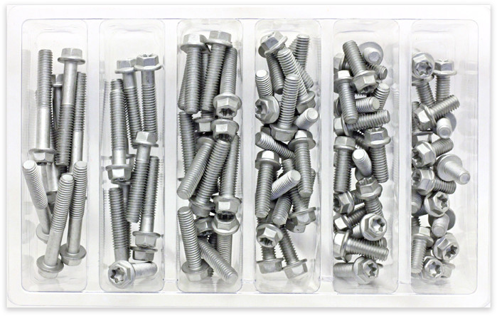 Bolt M6 Euro Torx Flange Bolt Assortment 100 Piece Kit - SV-M6EURO ...