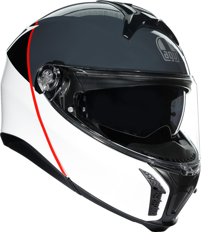 AGV Tourmodular Balance White Gray Red Helmet - Speed Addicts