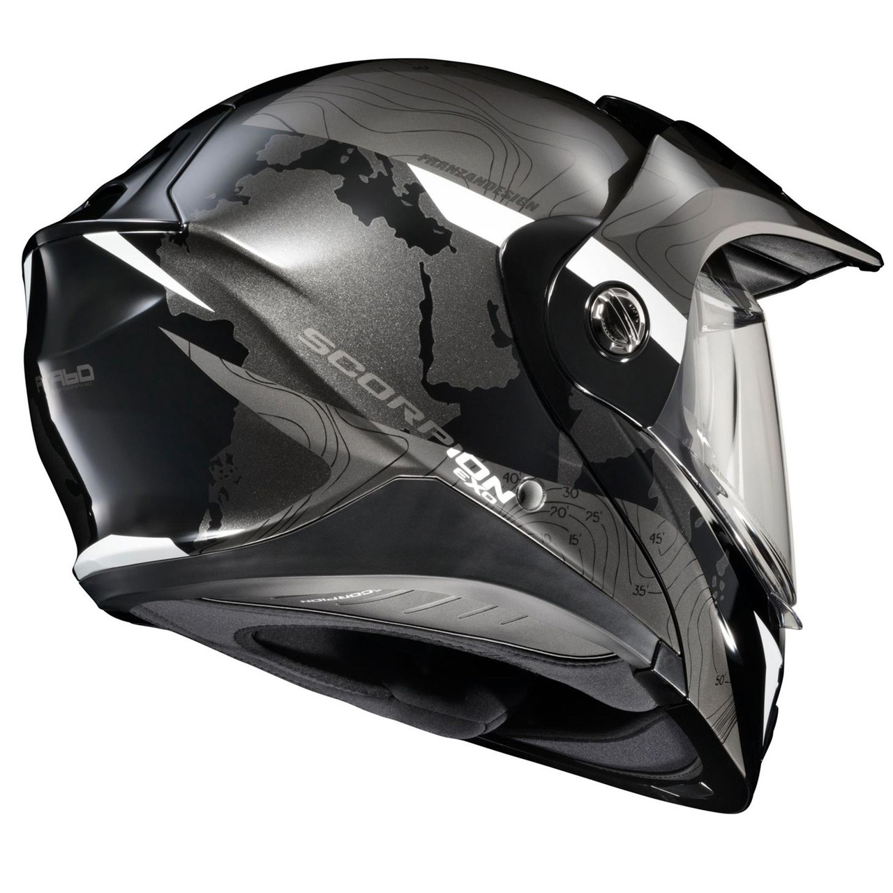 Scorpion EXO-AT960 Topographic Black White Helmet - Speed Addicts