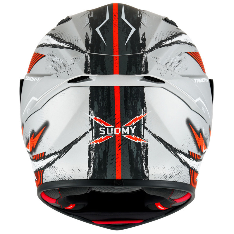 Suomy Track-1 404 Silver Red Helmet - Speed Addicts