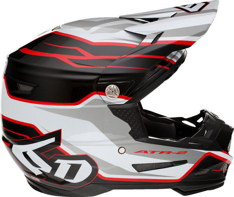 6D ATR-2 Phase White Red Helmet - Speed Addicts