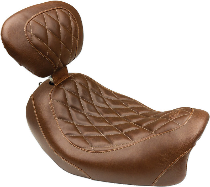 Mustang Seat Wide Tripper Solo with Backrest Diamond Brown - 79797 ...