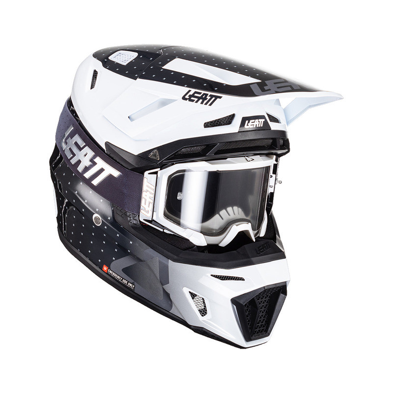 Leatt Moto 8.5 V24 Black White Helmet Kit - Speed Addicts