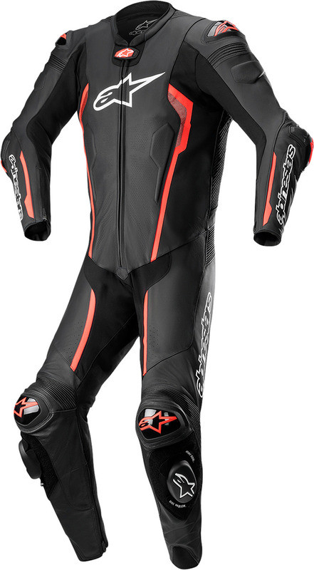 Alpinestars Missile V2 1-Piece Black Red Fluorescent Suit - Speed Addicts