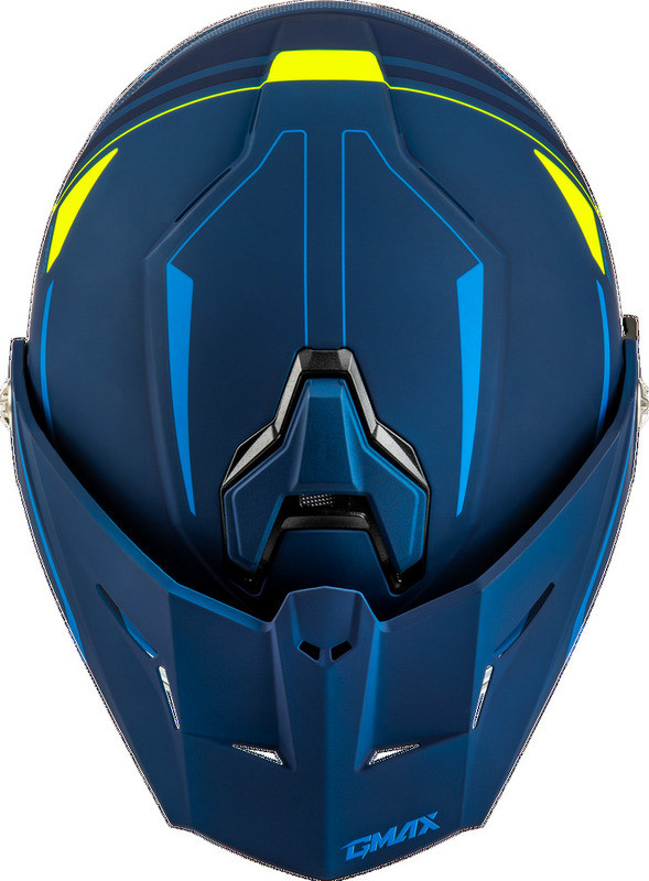 Gmax MD-74S Spectre Matte Blue Grn Electric Shield Helmet - Speed Addicts