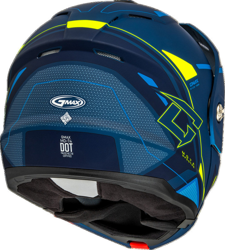 Gmax MD-74S Spectre Matte Blue Grn Electric Shield Helmet - Speed Addicts