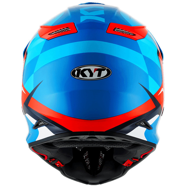 KYT Skyhawk Glowing Blue Orange Fluo Helmet - Speed Addicts