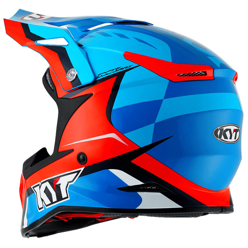 KYT Skyhawk Glowing Blue Orange Fluo Helmet - Speed Addicts