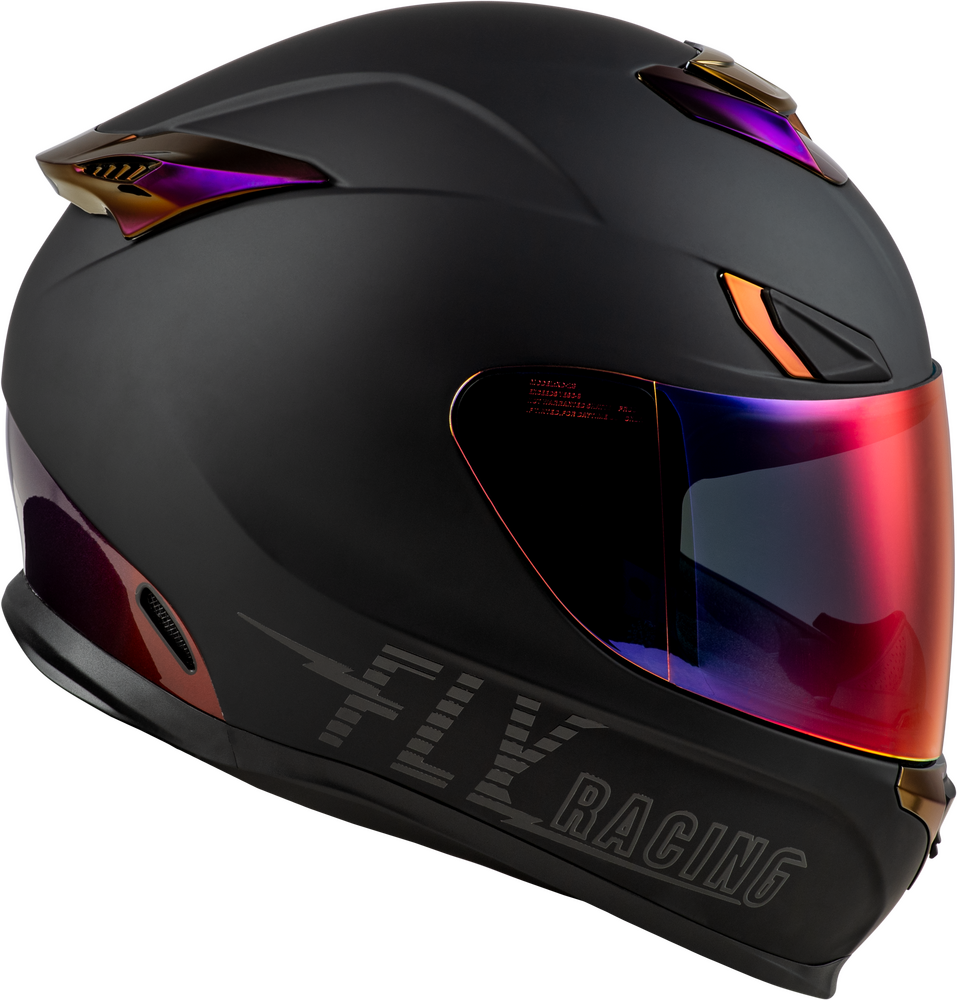 Fly Racing Sentinel Solid ECE 22.06 Matte Black Charcoal Chrome Helmet ...