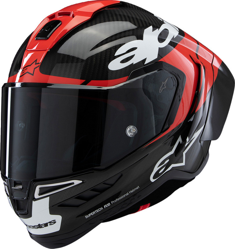 Alpinestars Supertech R10 Element Carbon Red White Helmet - Speed Addicts
