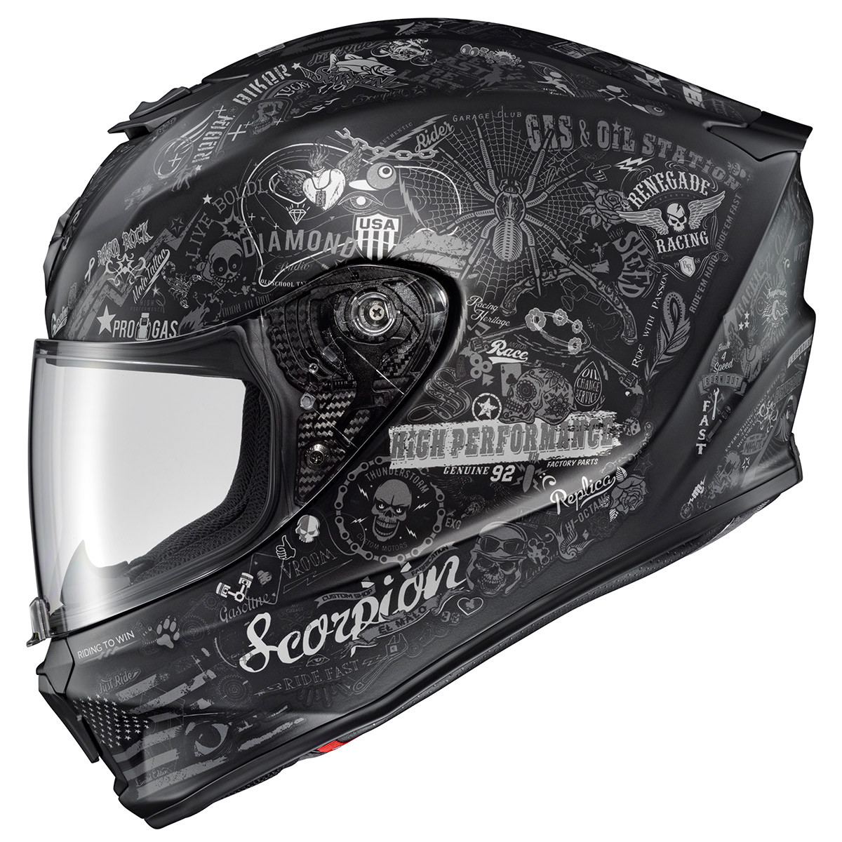 Scorpion EXO EXO-R420 Shake II Black White Helmet - Speed Addicts