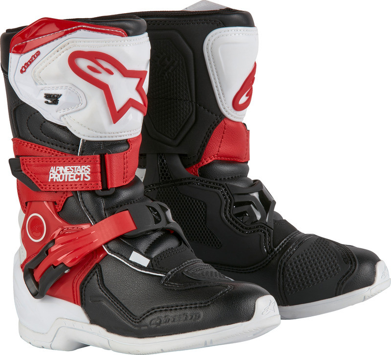 Alpinestars Tech 3S Kids White Black Red Boots - Speed Addicts