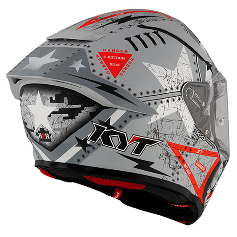 KYT R2R Assault Matte Silver Helmet - Speed Addicts