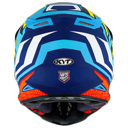 KYT Skyhawk Hyperflow Matte Blue Red Helmet - Speed Addicts