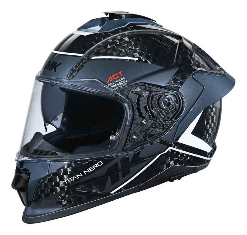SMK Titan V2 Carbon Nero Gray Helmet - Speed Addicts