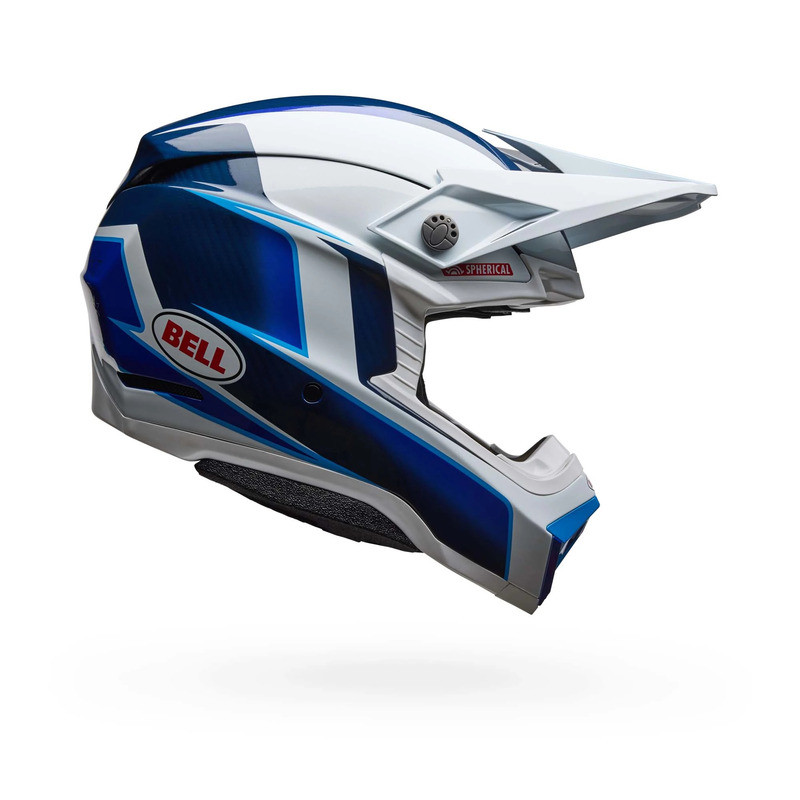 Bell Moto-10 Spherical Tomac Replica 25 Blue White Helmet - Speed Addicts