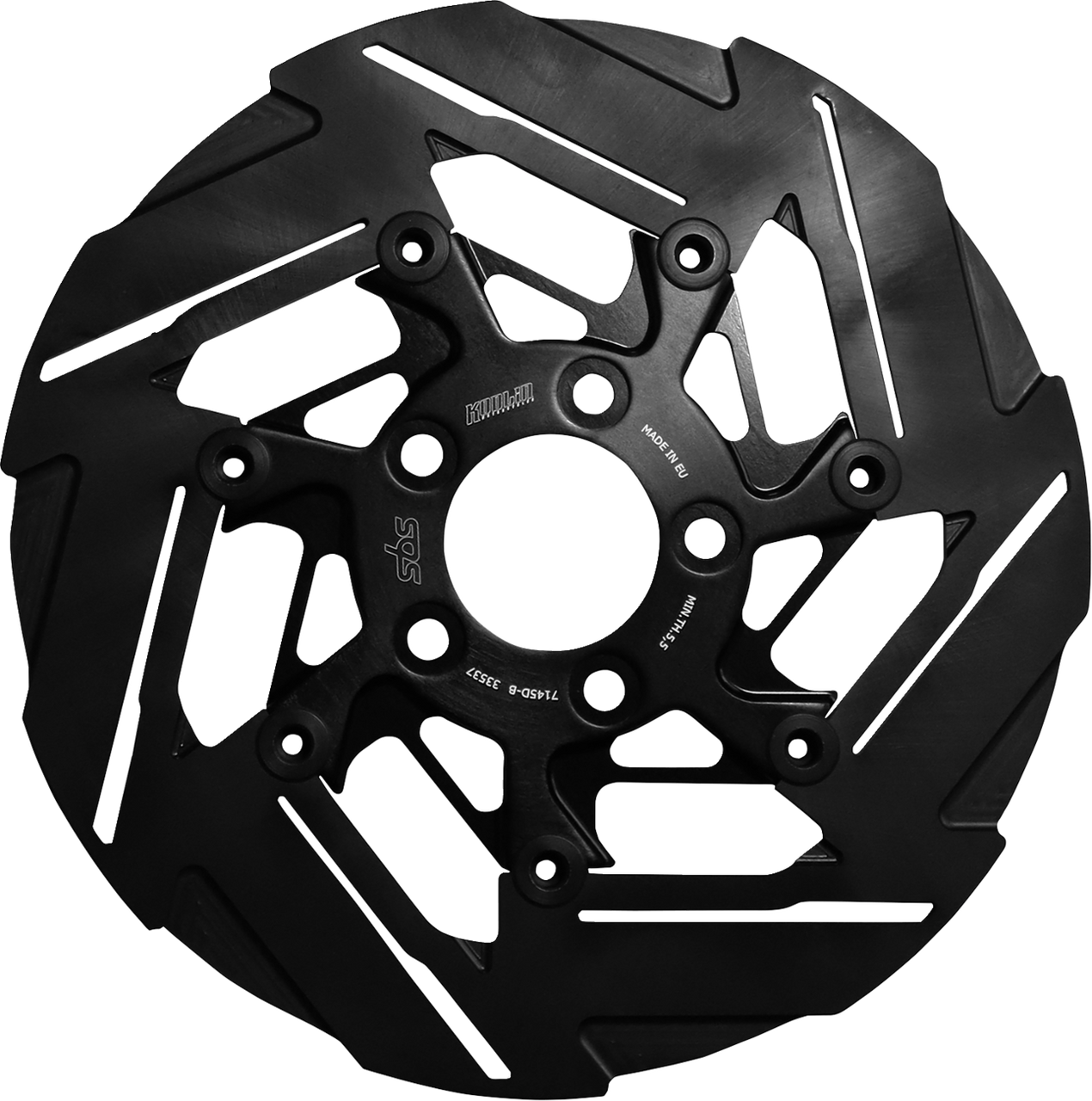 SBS Design "D" 7-Spoke Brake Rotor - 7145D-B - Speed Addicts