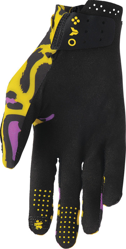 Thor Sportmode Cheetah Yellow Purple Gloves - Speed Addicts