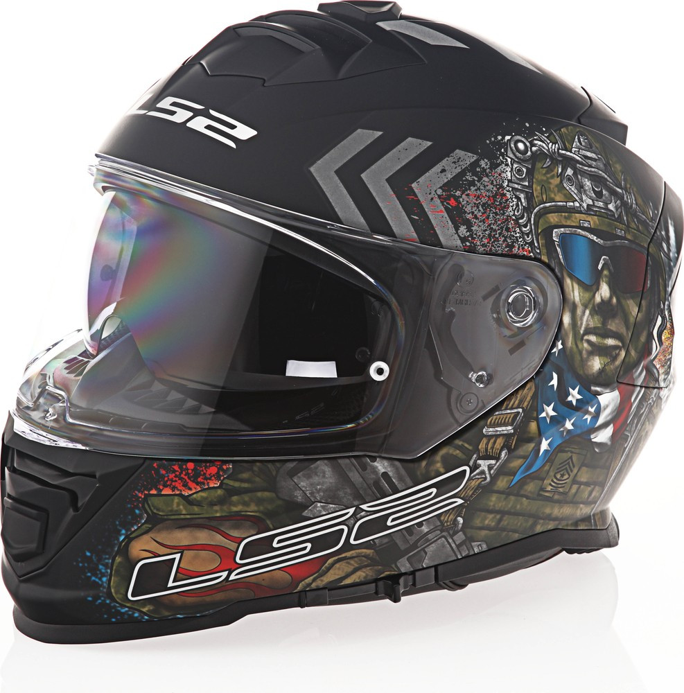 LS2 Assault Warrior Krome Silver Black Helmet - Speed Addicts