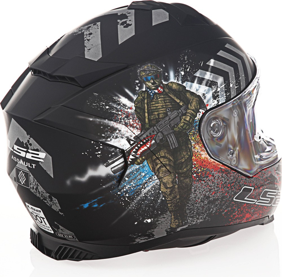 LS2 Assault Commando Black Camo Helmet - Speed Addicts
