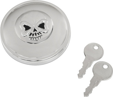 Drag Specialties Skull Locking Gas Cap - Chrome - Non-Vented - 0703 ...