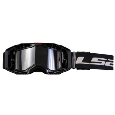 LS2 Aura Pro Black Silver Iridium Lens Goggles - Speed Addicts