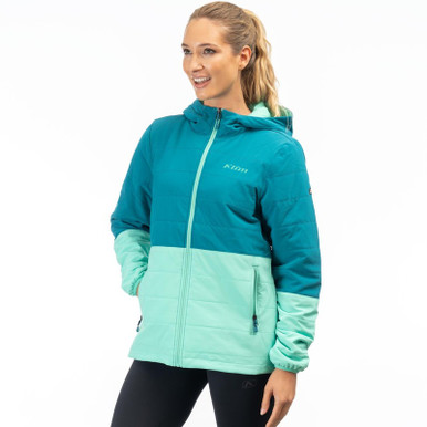 Klim Soteria Insulated Hooded Deep Lagoon Electric Green Jacket - Speed ...