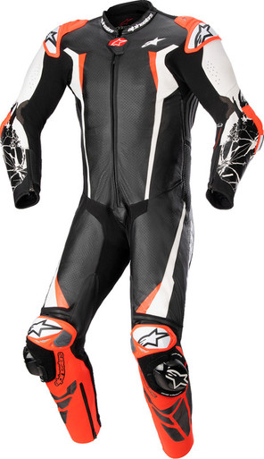 Alpinestars Racing Absolute V2 Leather Black White Red Suit - Speed Addicts