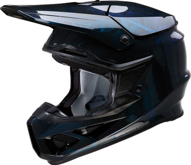 Moose Racing F.I. Agroid Camo MIPS Iridescent Blue Helmet - Speed Addicts