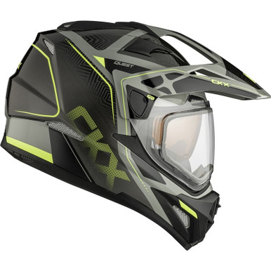 CKX Quest RSV Winter Gloom Gray Glossy Lime Helmet - Speed Addicts