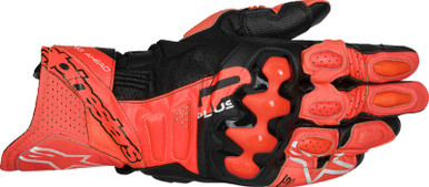 Alpinestars GP Plus R V3 Leather Bright Red Fluo Black Gloves - Speed ...