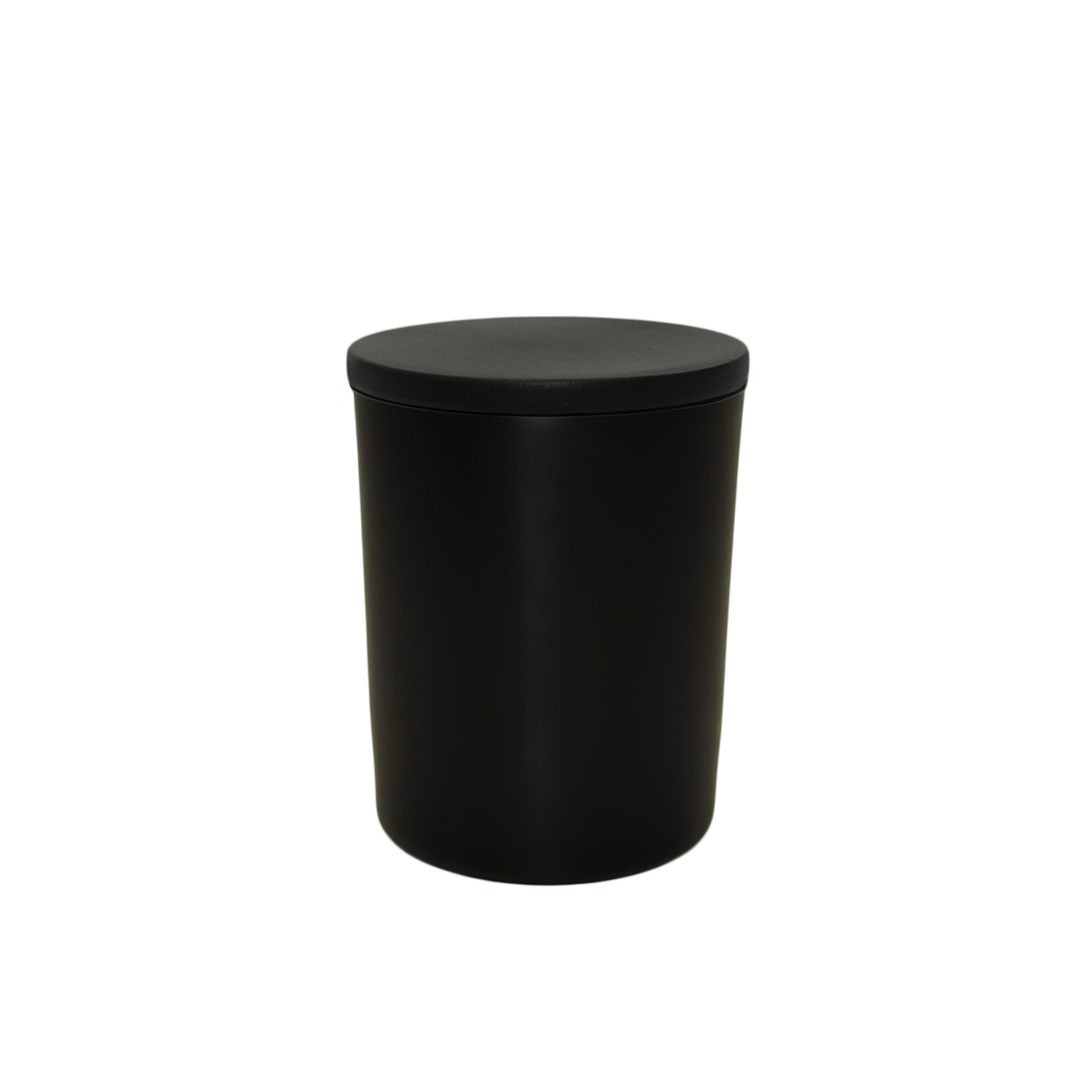 8 oz Matte Black Textured Matte Jar with Wooden Lid