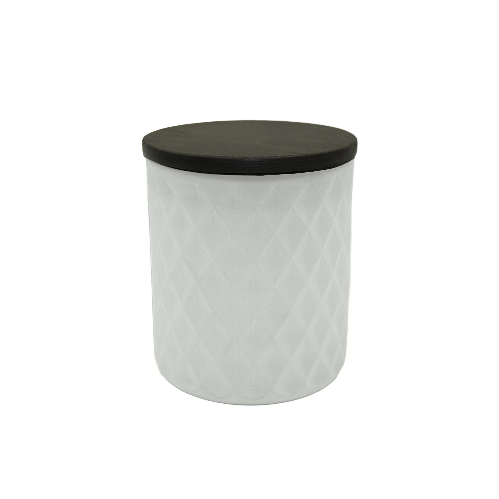 8 oz Matte Black Textured Matte Jar with Wooden Lid