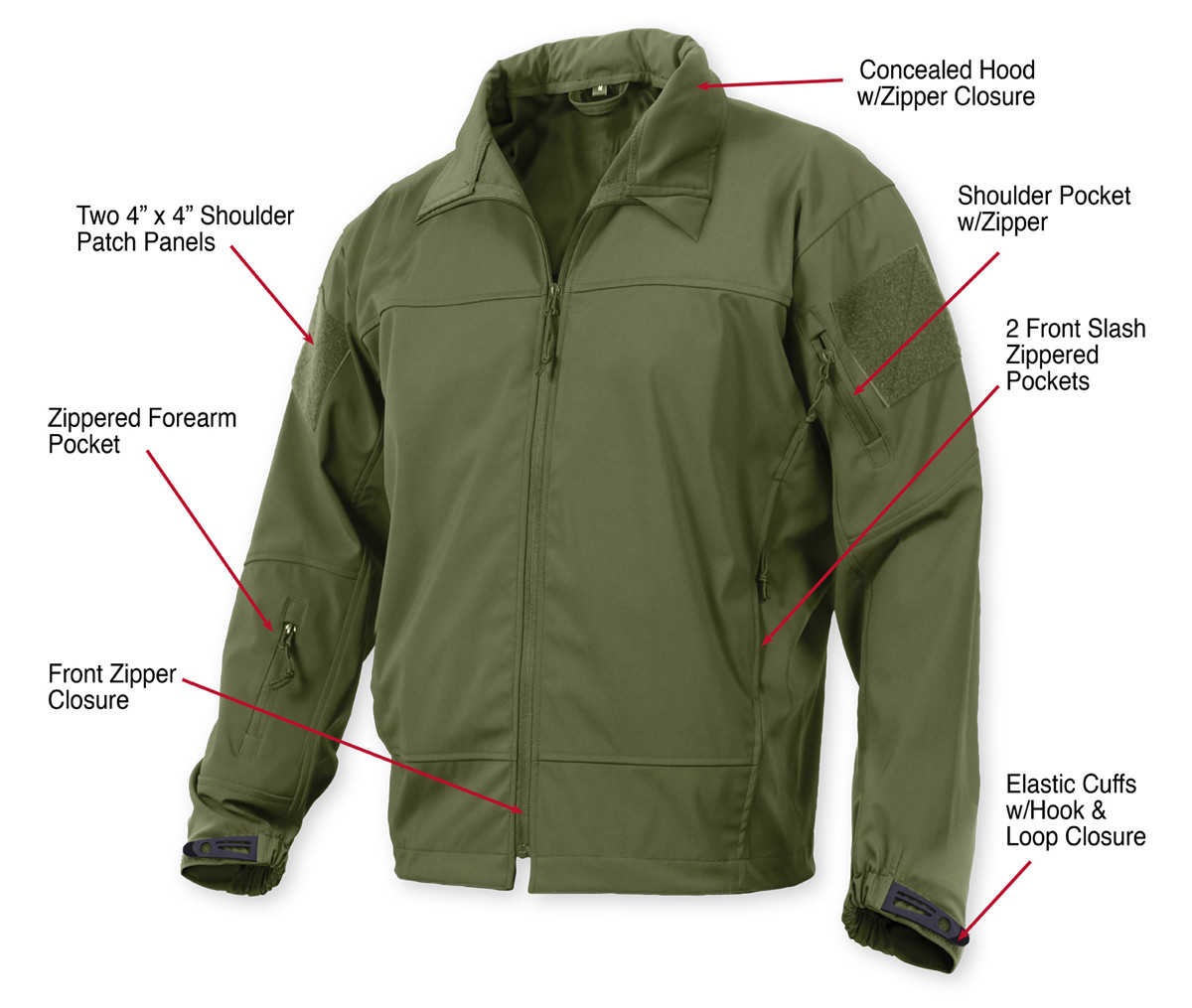 Shop Olive Drab Rothco Covert Ops Lightweight Soft Shell Jacket ...