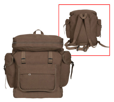 Shop Brown European Canvas Rucksack - Fatigues Army Navy Gear Bags