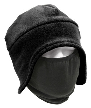 Shop Convertible Black Polar Fleece Cap/Face Mask - Fatigues Army Navy Gear