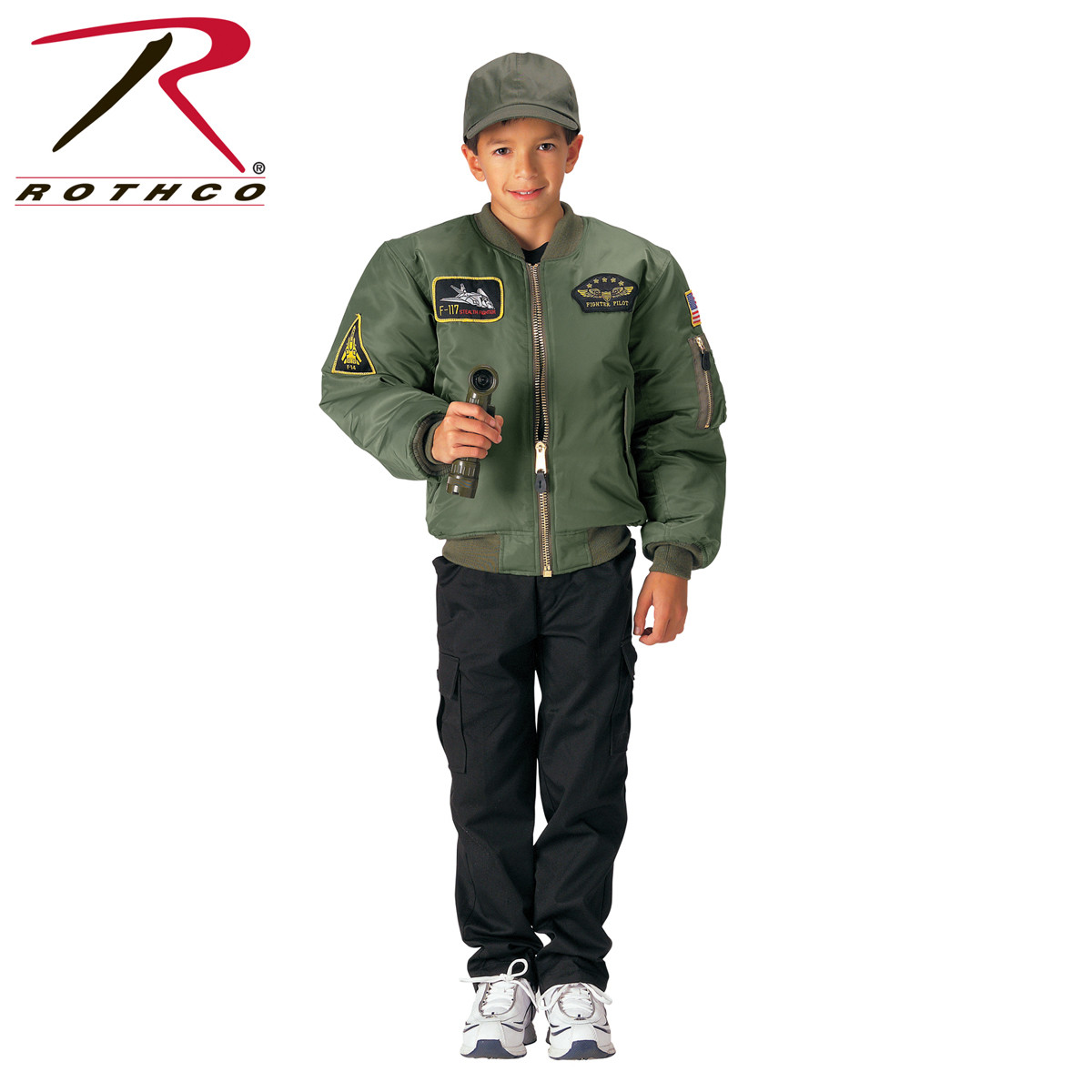 Shop Kids Top Gun MA 1 Flight Jackets - Fatigues Army Navy