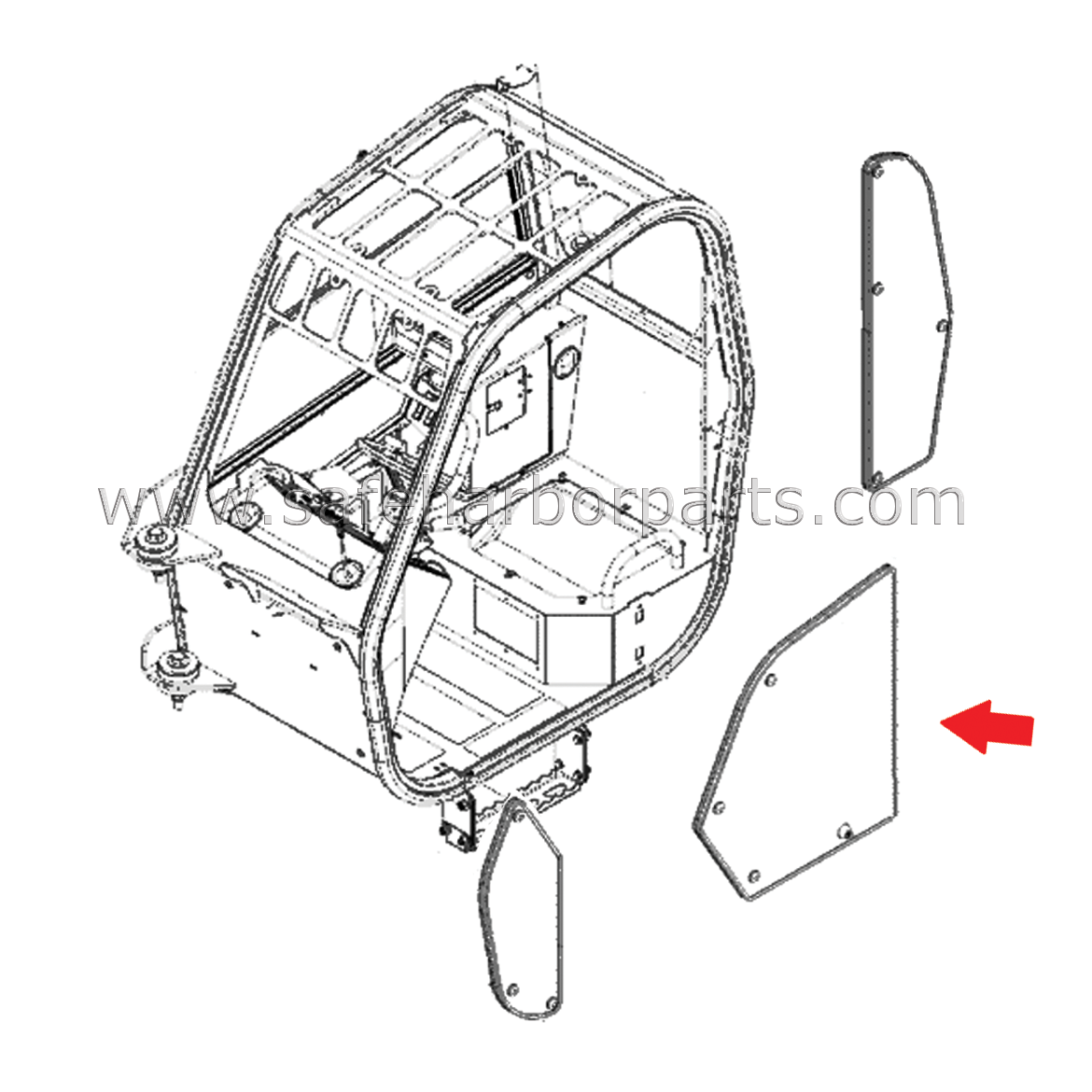 130138GT Genie Telehandler Door Window Glass