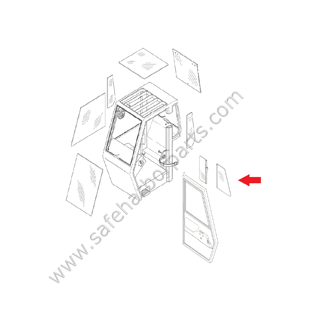 70024608 JLG Telehandler Door Glass