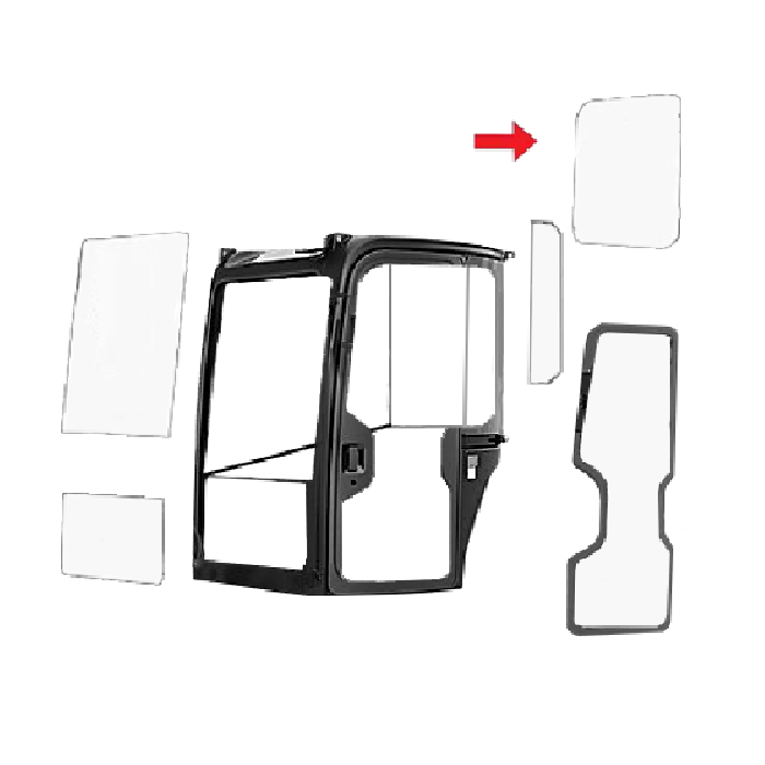 281-1154 Caterpillar Mini Excavator Rear Window Glass