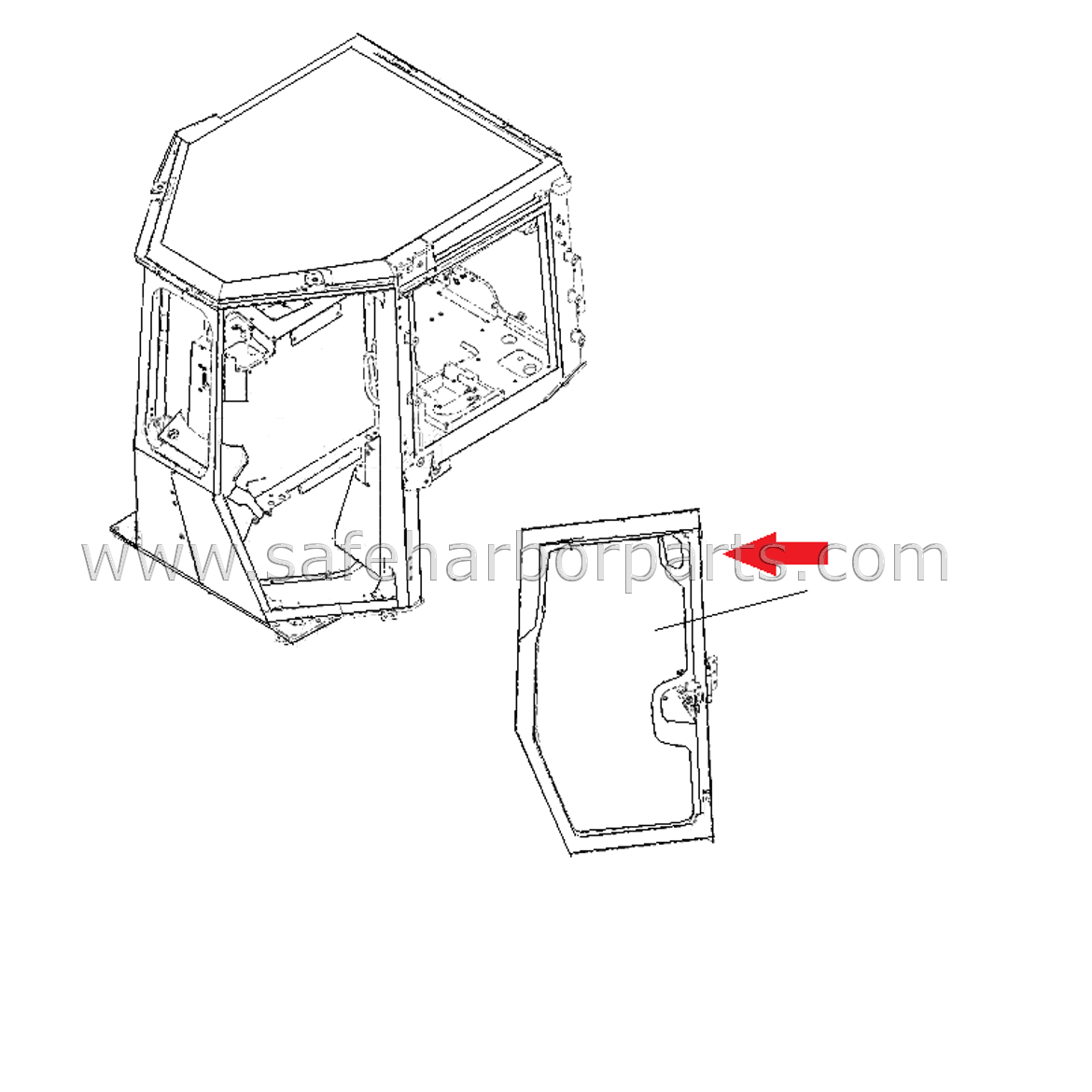 12Y-54-37271 Komatsu Bulldozer Left Hand Door Glass